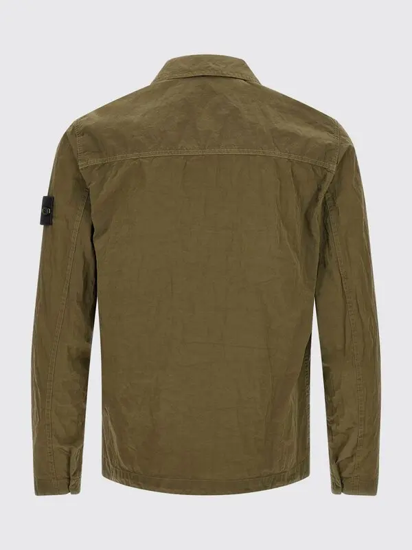 Stone Island Econyl® Recycled Nylon Shirt Jacket With Zip And Logo