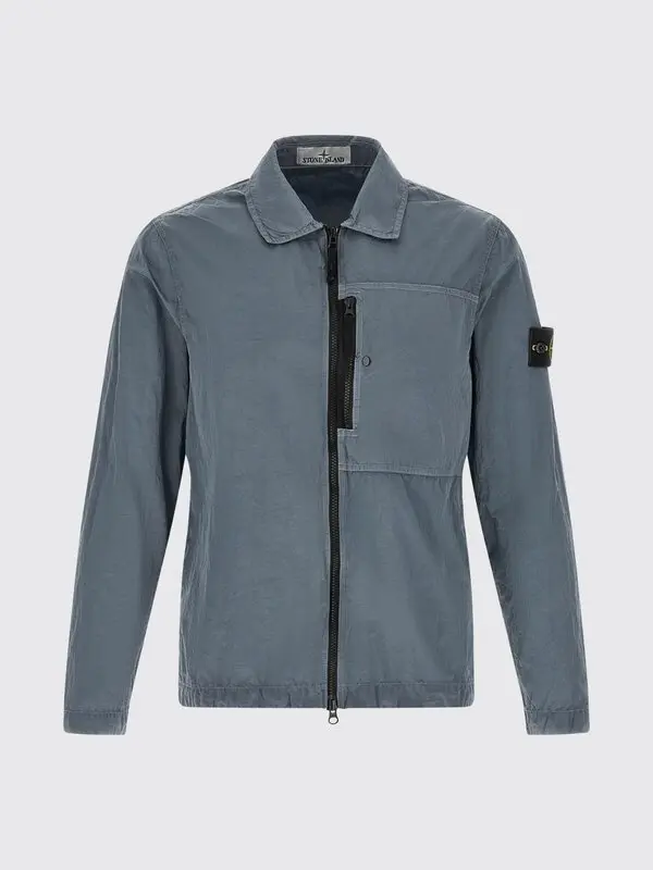 Stone Island Econyl® Recycled Nylon Shirt Jacket With Zip And Logo
