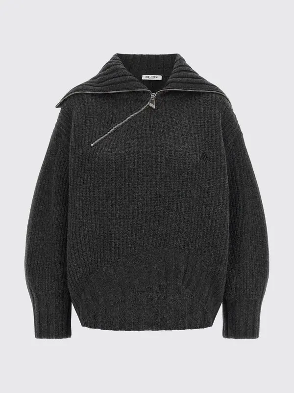 Attico Relaxed Fit Virgin Wool And Cashmere Half-zip Polo Jumper