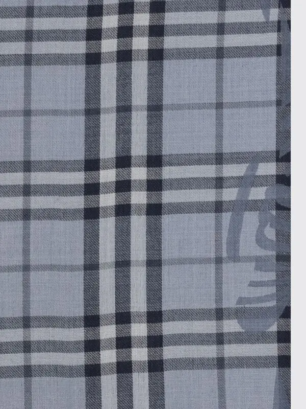 Burberry Check Wool And Silk-blend Scarf With Fringed Edges
