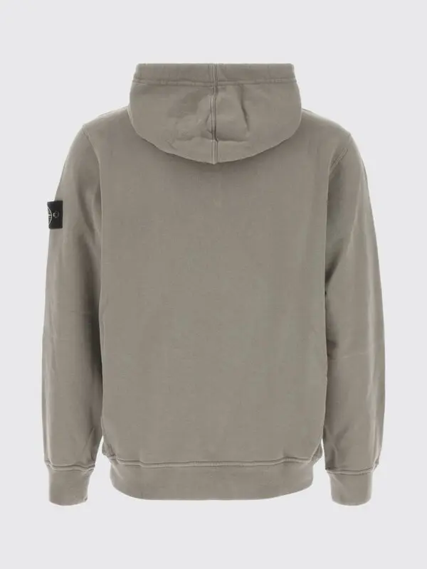 Stone Island Cotton Hoodie With Compass Logo Patch - Grey