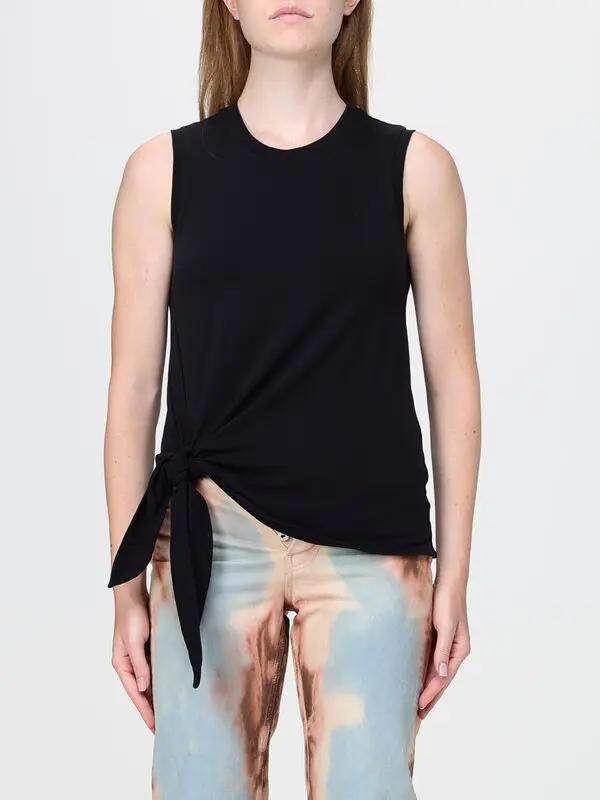 JW Anderson Sleeveless Cotton Top With Tie Detail - Black