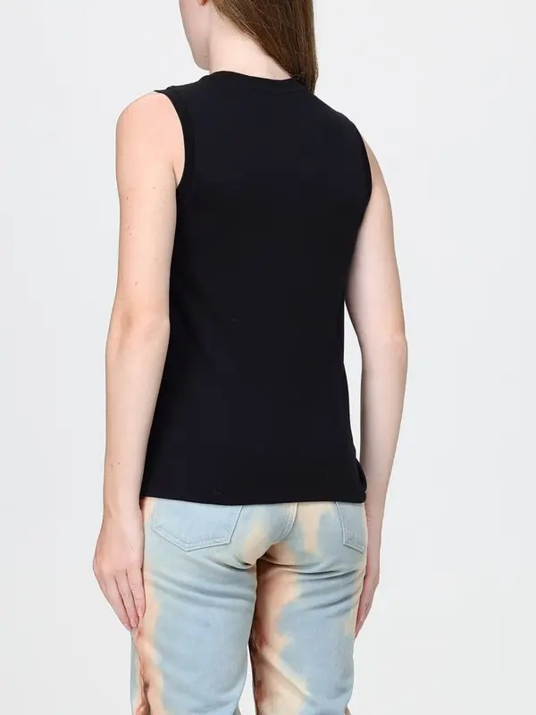 JW Anderson Sleeveless Cotton Top With Tie Detail - Black