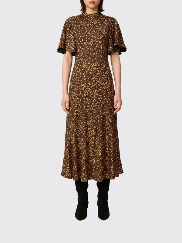 TWINSET Floral-print Viscose Short-sleeved Midi Dress
