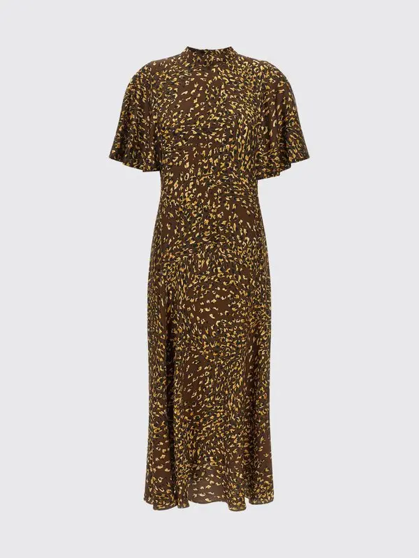 TWINSET Floral-print Viscose Short-sleeved Midi Dress