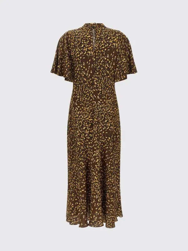 TWINSET Floral-print Viscose Short-sleeved Midi Dress