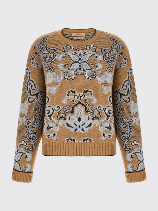 TWINSET Floral Pattern Wool & Cashmere Blend Jumper