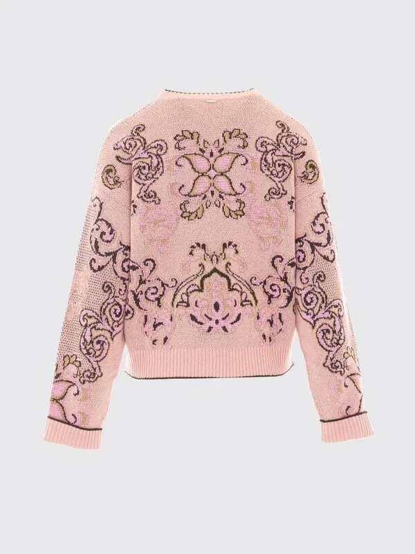 TWINSET Floral Pattern Wool & Cashmere Blend Jumper - Pink