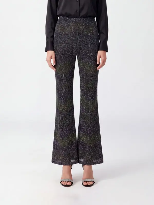 Missoni High-waisted Flared Trousers In Patterned Lurex Jersey - Multicolor
