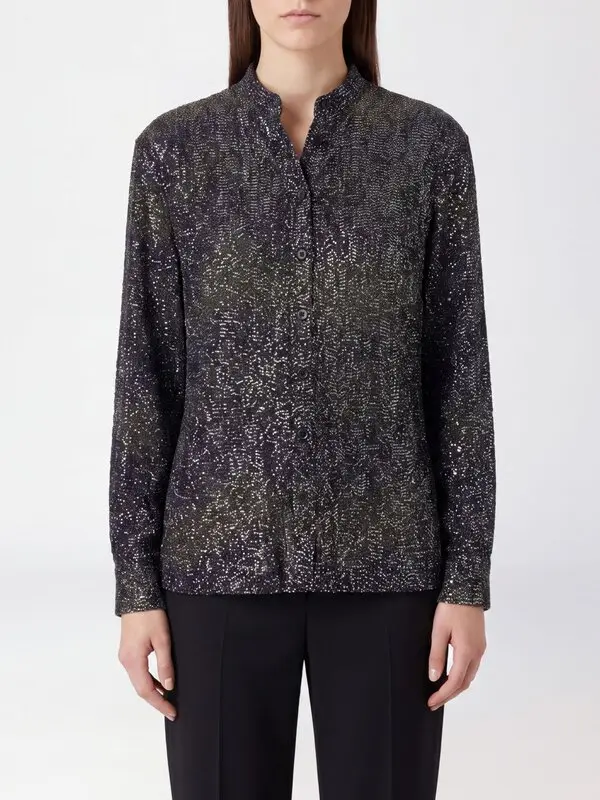 Missoni Sequin Mandarin Collar Long Sleeve Shirt - Multicolor