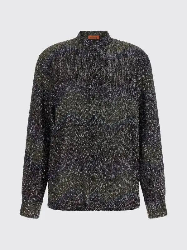 Missoni Sequin Mandarin Collar Long Sleeve Shirt - Multicolor
