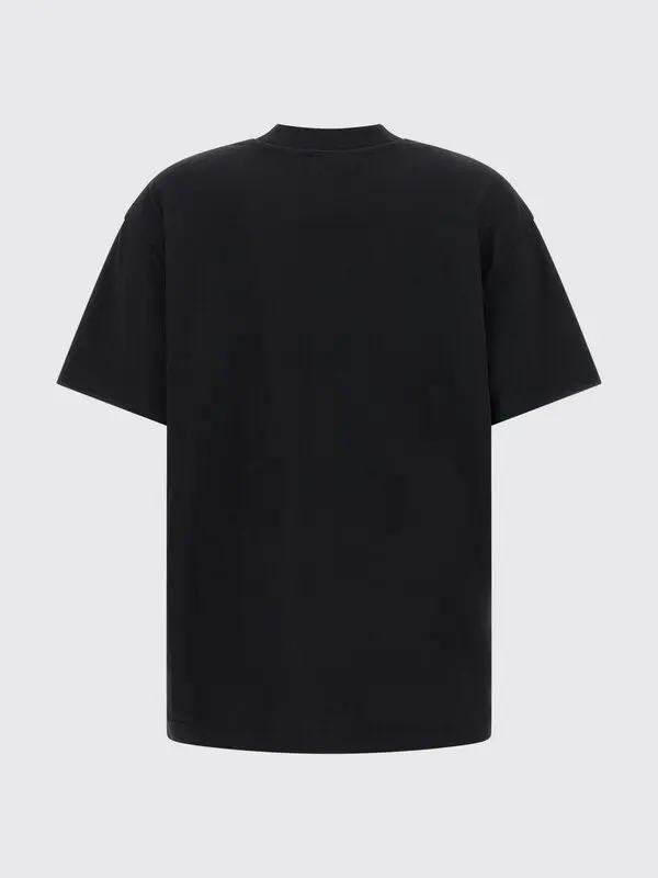 Off-White Slim Fit Cotton T-shirt With Logo Print And Dropped Shoulders - Black