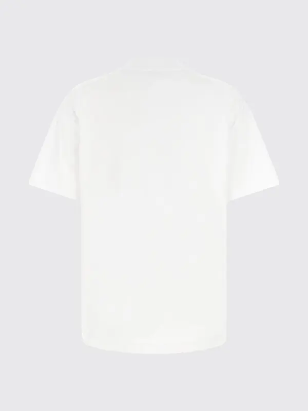 Off-White Slim Fit Cotton T-shirt With Logo Print And Dropped Shoulders - White