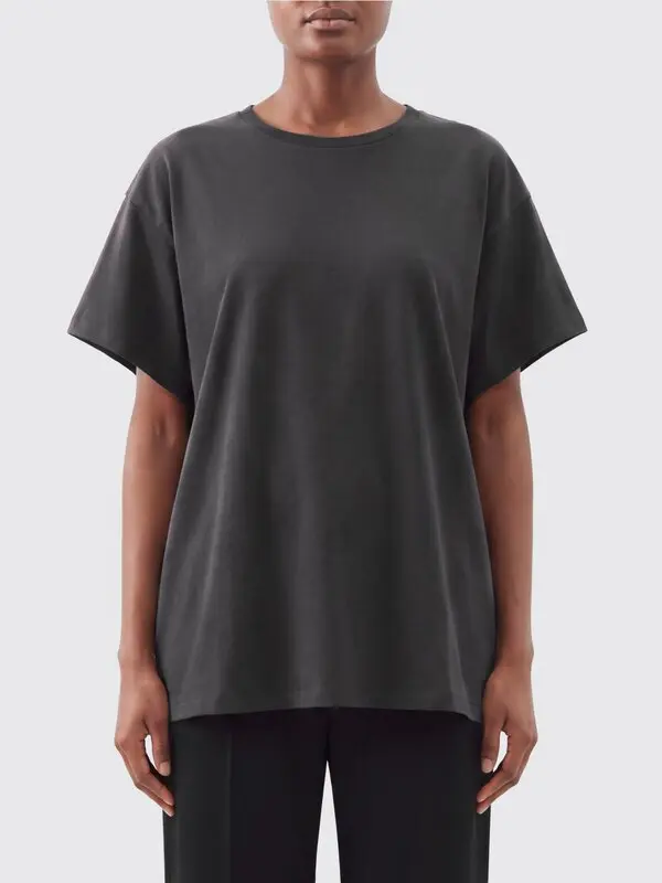 Khaite Relaxed-fit Cotton Crewneck T-shirt With Dropped Shoulders
