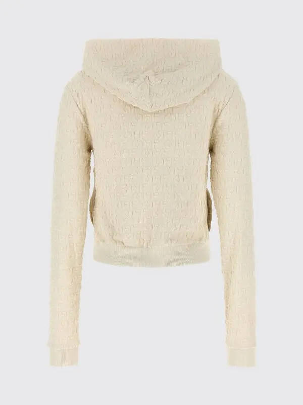 Off-White All-over Logo Zip-up Hoodie - Beige