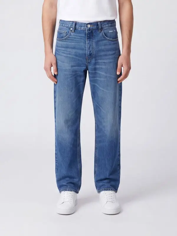 FRAME The Straight Mid-rise Cotton Denim Jeans