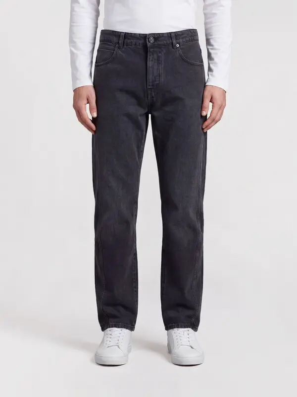Balmain Straight Fit Five-pocket Cotton Denim Jeans