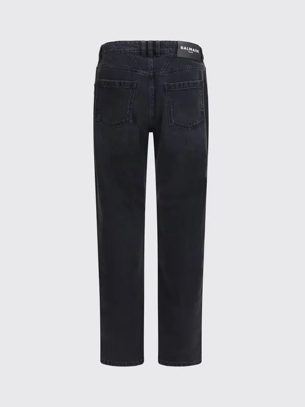 Balmain Straight Fit Five-pocket Cotton Denim Jeans