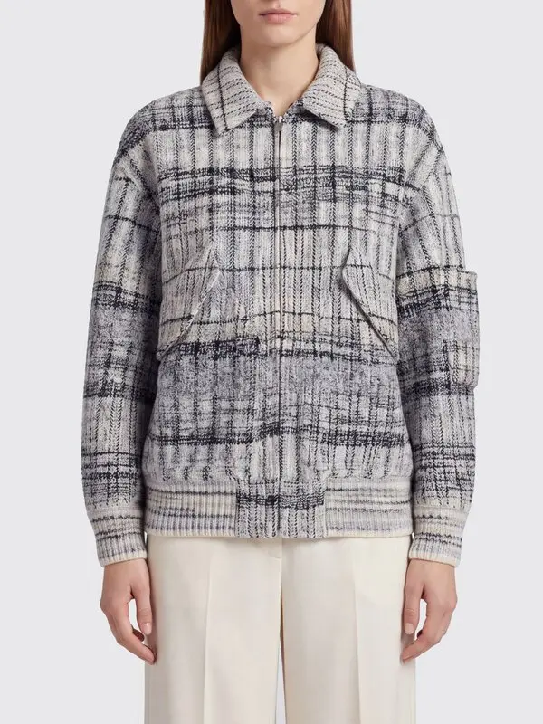 Missoni Wool Knit Bomber Jacket With Abstract Pattern And Zip Closure