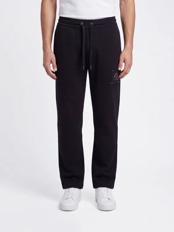 Moose Knuckles Cotton Jogging Trousers With Drawstring And Contrast Logo Detail
