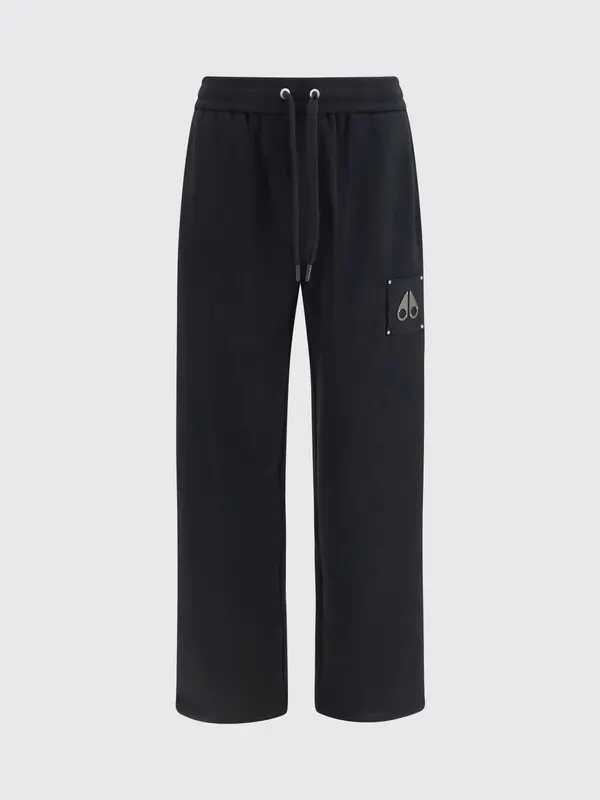 Moose Knuckles Cotton Jogging Trousers With Drawstring And Contrast Logo Detail