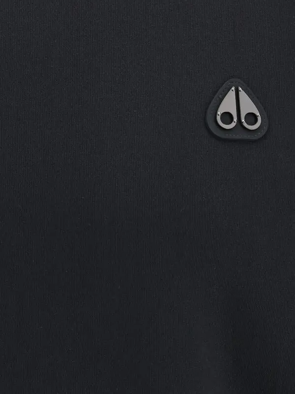 Moose Knuckles Crew Neck Cotton Jumper With Contrast Logo - Black