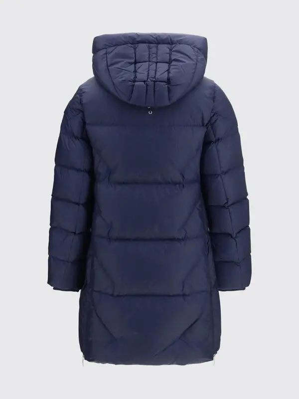 PARAJUMPERS Long Quilted Down Jacket With Hood - Navy