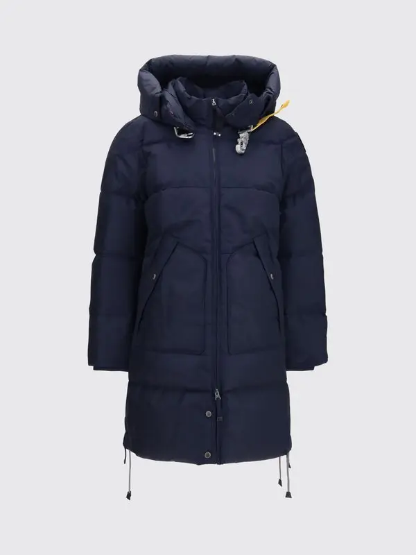 PARAJUMPERS Long Quilted Down Jacket With Hood And High Neck - Navy
