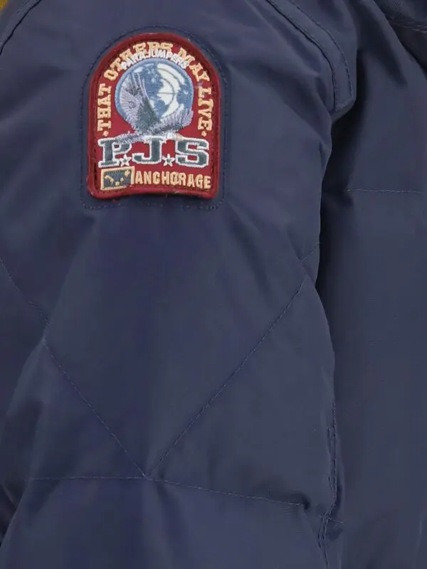 PARAJUMPERS Long Quilted Down Jacket With Hood And High Neck - Navy