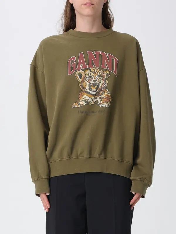 GANNI Graphic Sweatshirt - Green