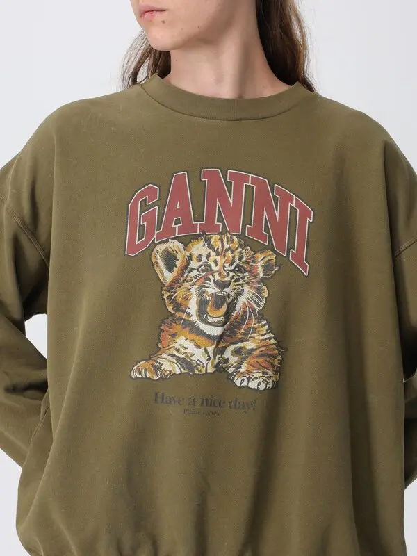 GANNI Graphic Sweatshirt - Green