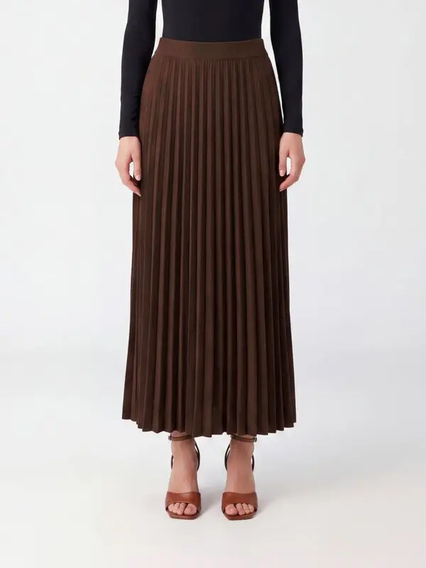 Fabiana Filippi Pleated Wool And Silk Knit Midi Skirt