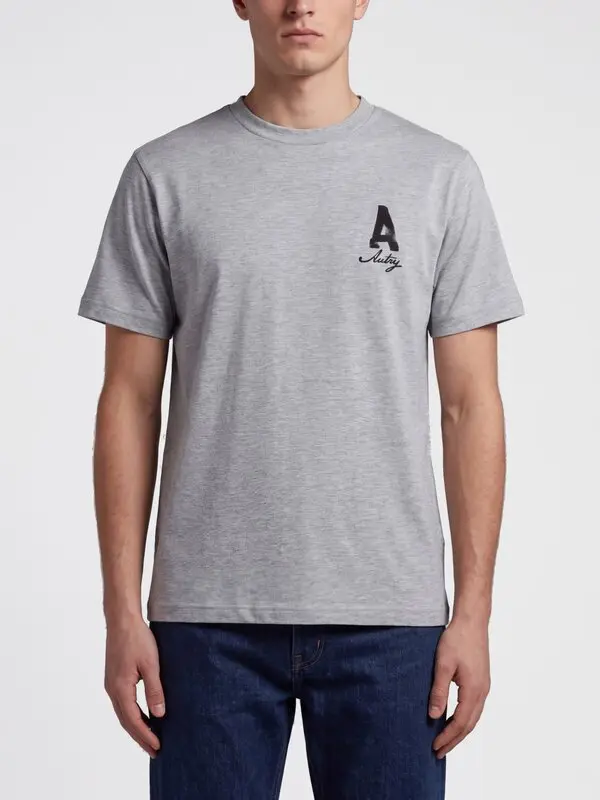 AUTRY Contrast Logo Cotton T-shirt - Grey
