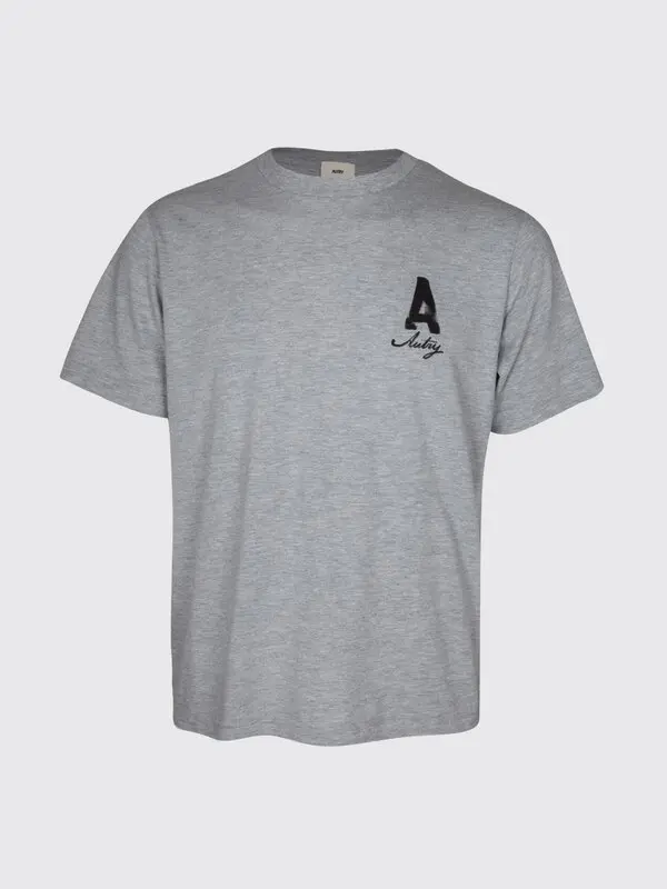 AUTRY Contrast Logo Cotton T-shirt - Grey
