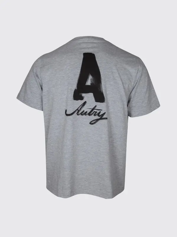 AUTRY Contrast Logo Cotton T-shirt - Grey