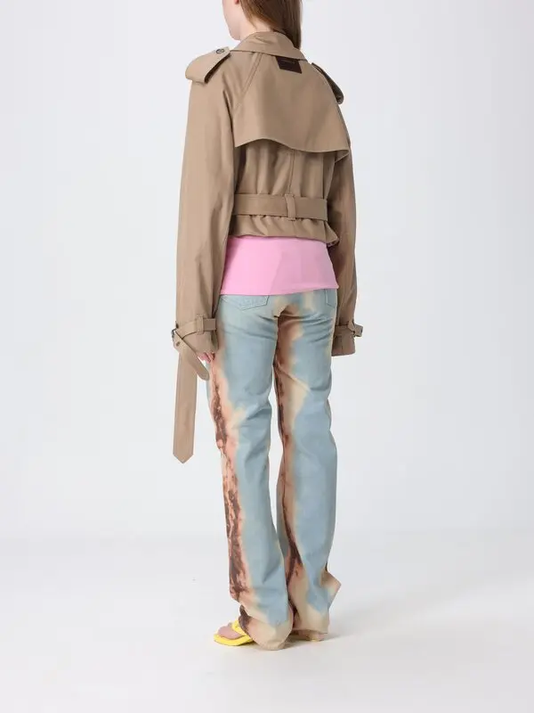 JW Anderson Double-breasted Cropped Cotton Trench Coat With Belt