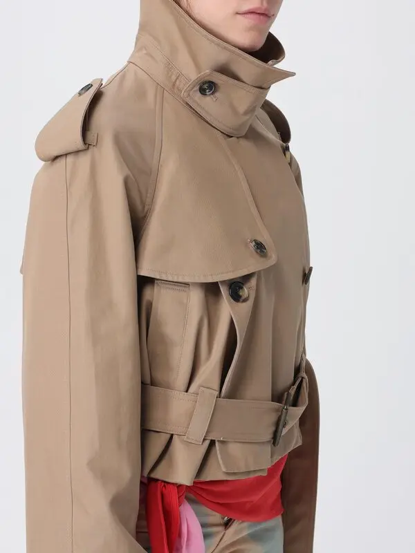 JW Anderson Double-breasted Cropped Cotton Trench Coat With Belt