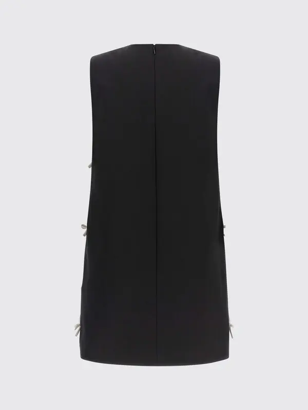 Moschino Bow-embellished Virgin Wool Mini Sheath Dress