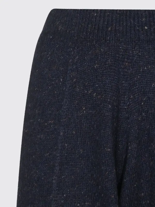 Fabiana Filippi High-waisted Straight-leg Knit Wool Blend Trousers - Blue