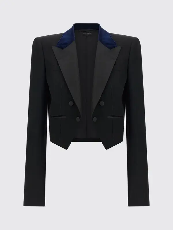 TOM FORD Wool Tuxedo Blazer With Velvet Peak Lapels