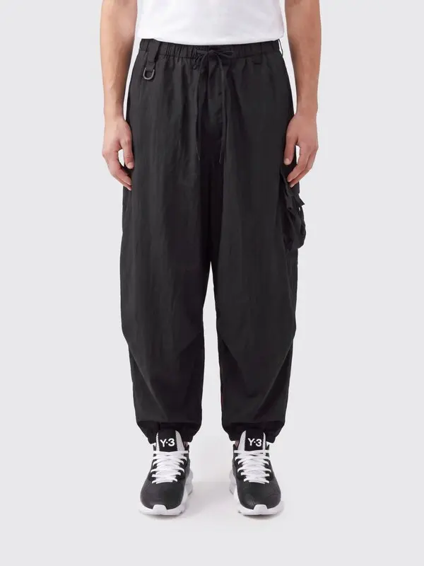 Y3 Wide-leg Technical Fabric Cargo Trousers With Drawstring Waist