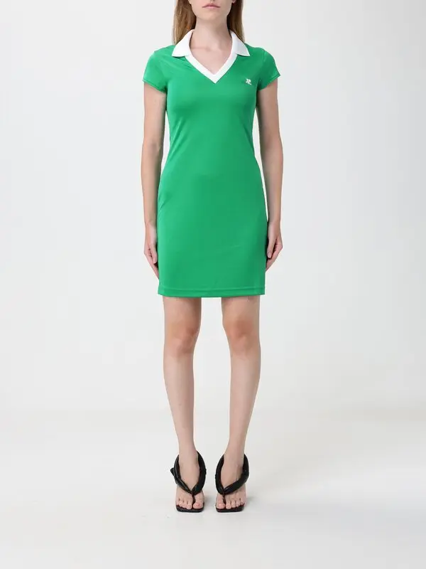 COURREGES Slim Fit Jersey Polo Mini Dress With Contrast Logo