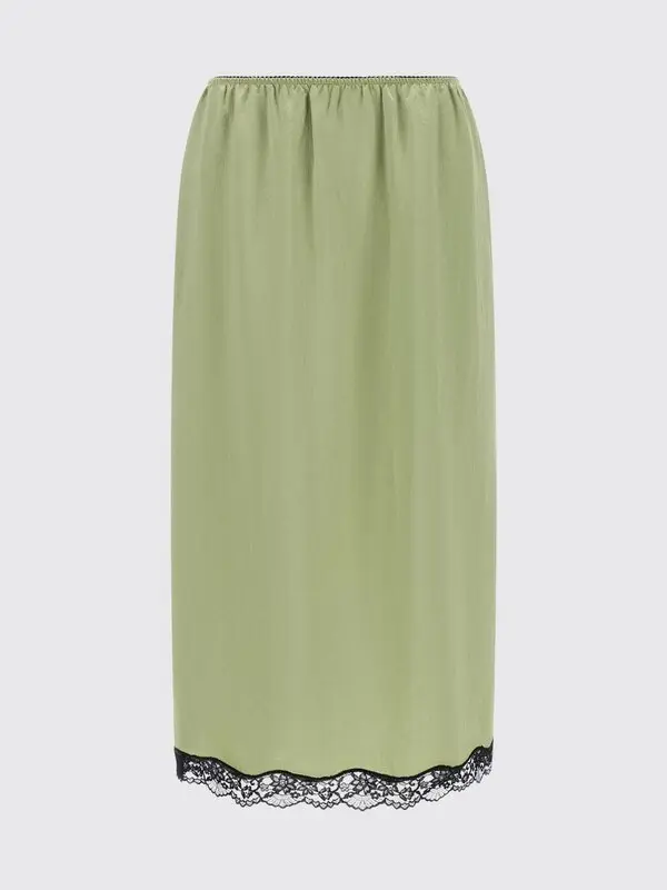 TWINSET A-line Midi Skirt With Lace Inserts - Green