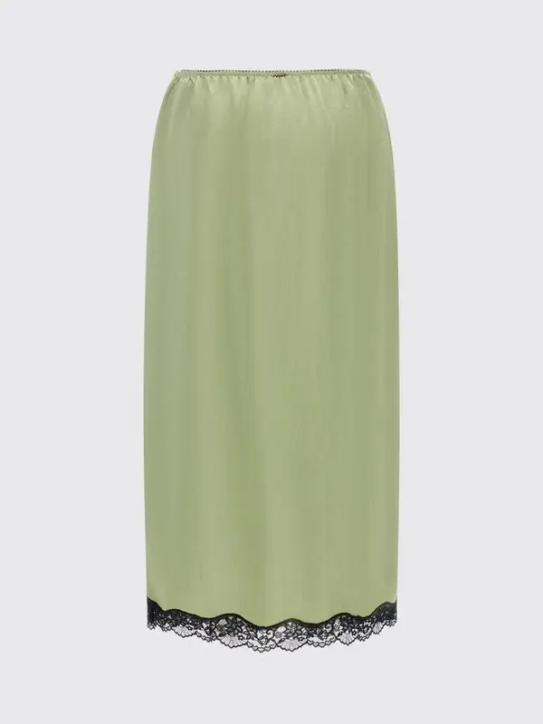 TWINSET A-line Midi Skirt With Lace Inserts - Green
