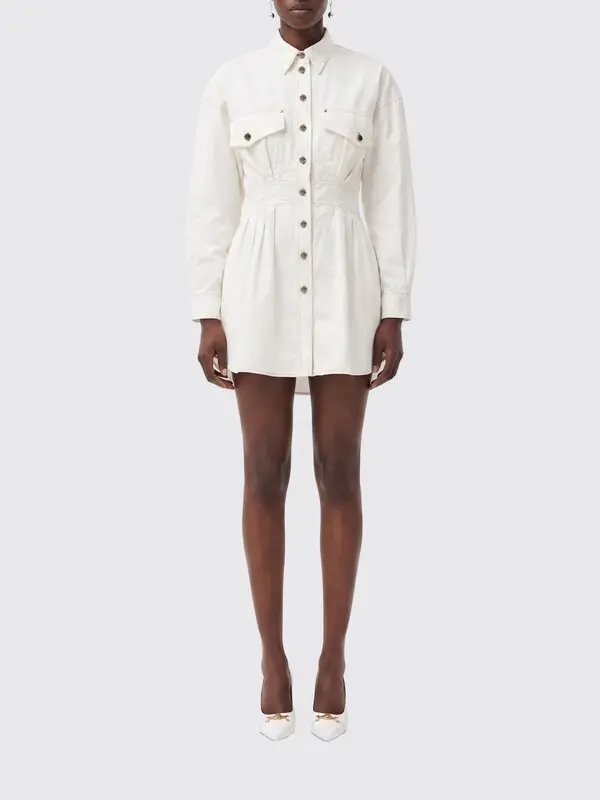 Versace Slim Fit Cotton Poplin Mini Shirtdress With Patch Pockets