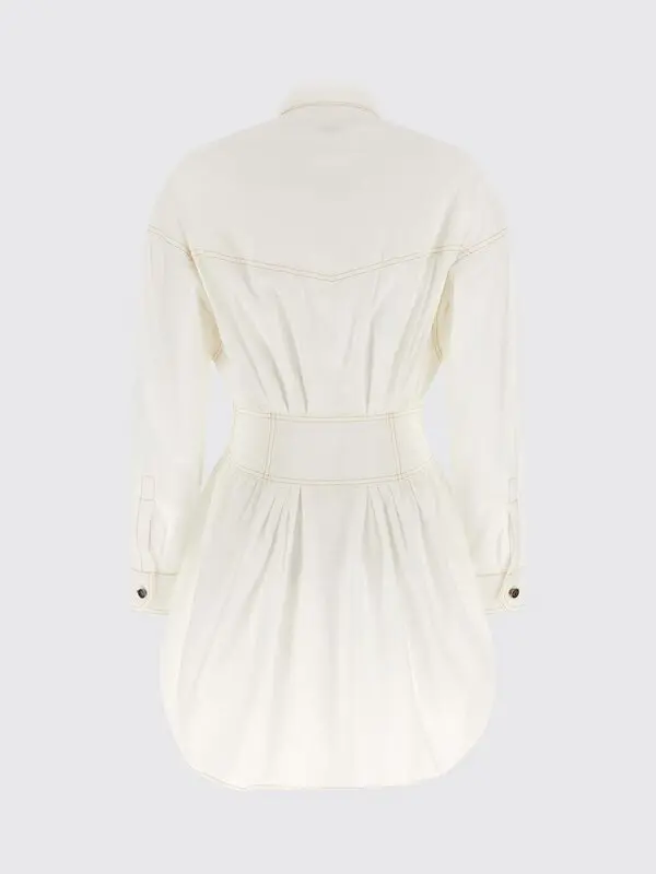 Versace Slim Fit Cotton Poplin Mini Shirtdress With Patch Pockets