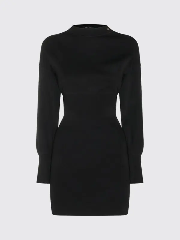 ANINE BING Long Sleeve Ribbed Knit Mini Sheath Dress