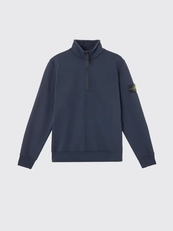 Stone Island Half-zip Cotton Sweatshirt With Compass Logo