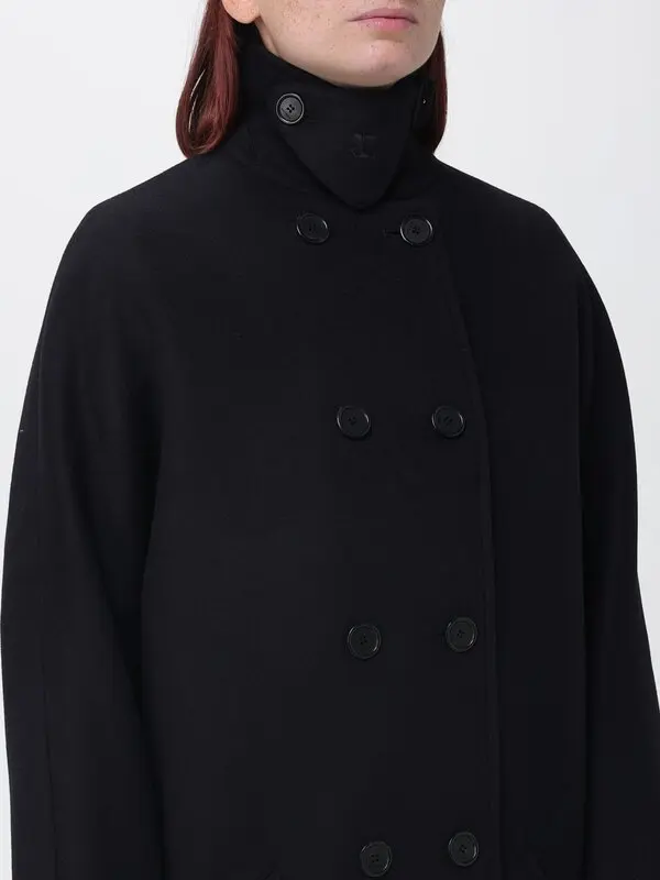 COURREGES Double-breasted Wool Coat With Lapels And Dropped Shoulders