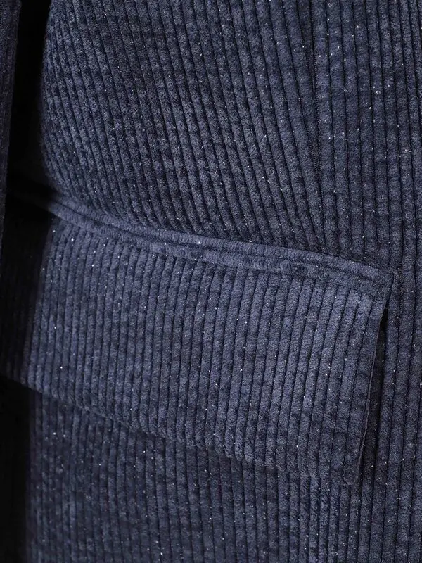 ERMANNO FIRENZE Double-breasted Velvet Blazer With Peak Lapels
